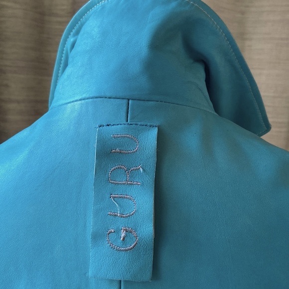 Guru | Jackets & Coats | Guru Turquoise Leather Jacket | Poshmark